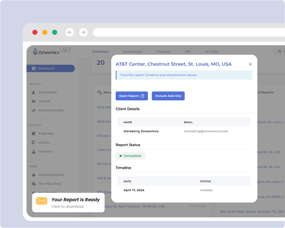 Zoning Reports and Compliance